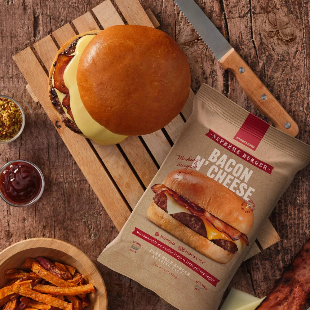 Supreme Burger - Bacon e Queijo - Congelados | Prozis
