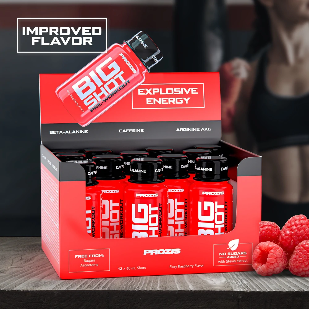 12 x Big Shot - Pre-Workout 60 mL - Développement Musculaire | Prozis