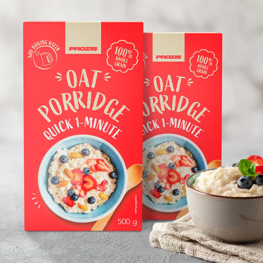 2 x Oat Porridge - Quick 1-minute 500 g - Breakfast & Between Meals | Prozis
