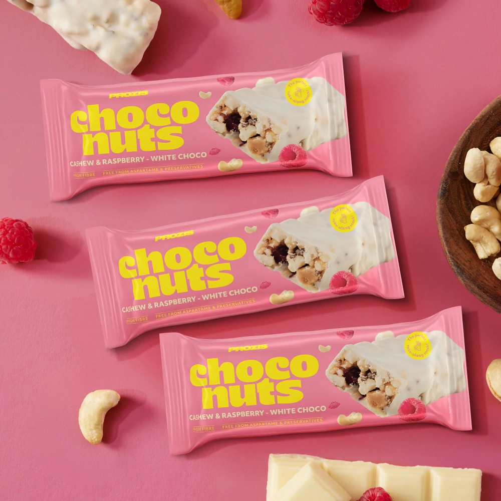 3 x ChocoNuts - Noix de Cajou, Framboise et Chocolat Blanc 50 g ...