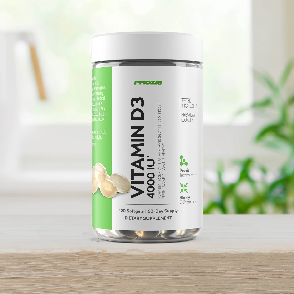 Vitamin D3 4000 IU 120 softgel capsules - Athlete's Health | Prozis