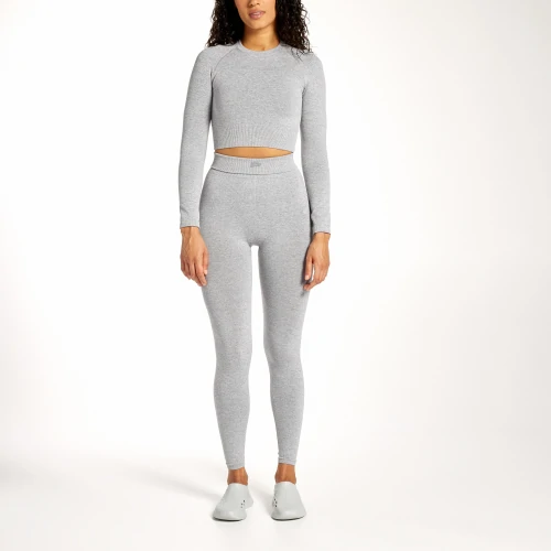 Top corto de manga larga Alpine - Light Gray Melange - Rendimiento y ...