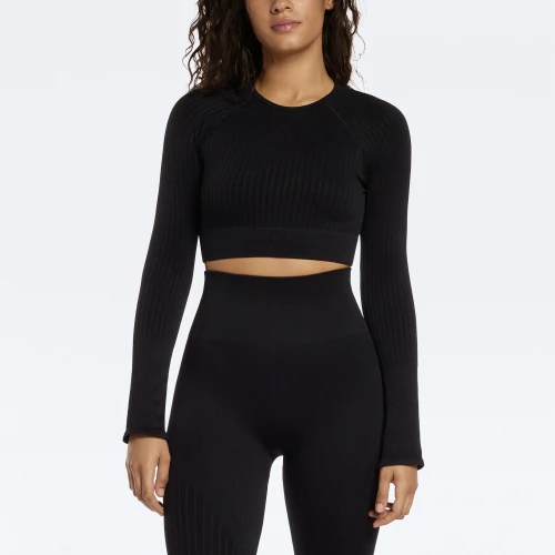 Straight Shooter LS Crop Top - Black - Performance & Sports | Prozis