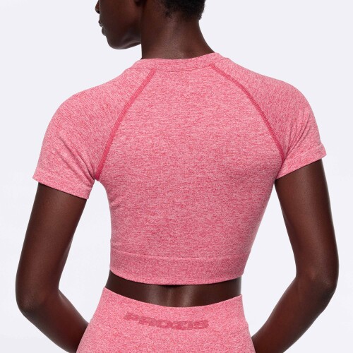 Alpine Crop T-Shirt - Fuchsia Pink Melange - Clothing | Prozis