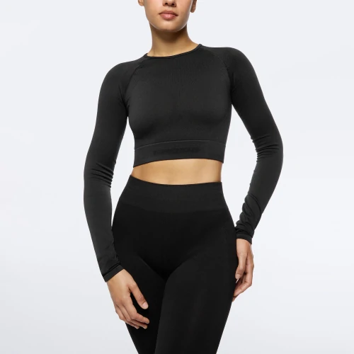 Crop Top de Manga Comprida Contour - Black - Vestuário | Prozis