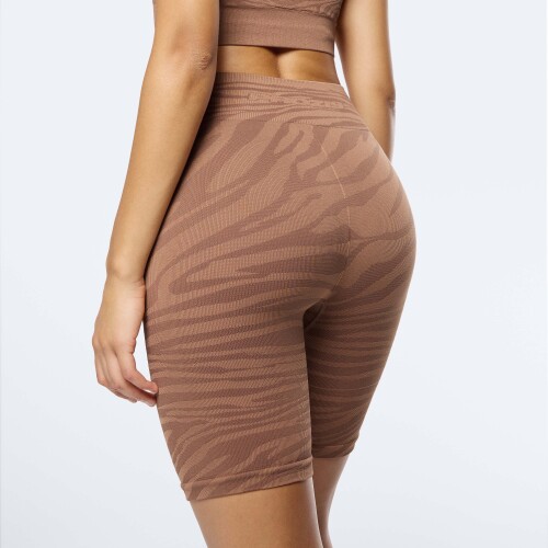 Workout Zebra Regular Waist Cycling Shorts - Camel - Clothing | Prozis