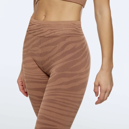 Workout Zebra Regular Waist Leggings - Camel - Clothing | Prozis