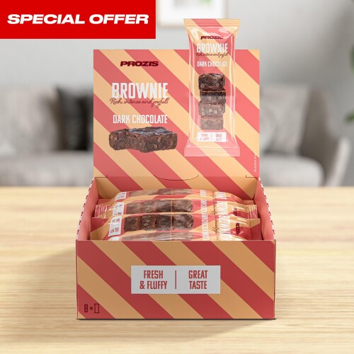 8 x Brownie - Dark Chocolate Chips 60 g Opportunity - Bakery | Prozis