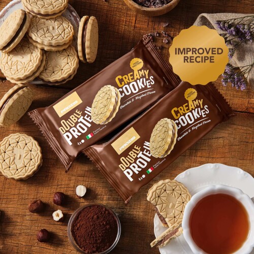Double Creamy Protein Cookies (2 packs of 4) - Chocolate & Hazelnut ...