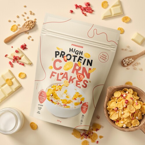 High Protein Corn Flakes - Strawberry-White Choco 175 g - Breakfast ...
