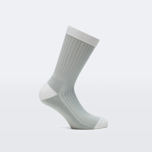 Soho Bamboo Cushioned Crew Socks - Sage Gray / Off White - Clothing ...