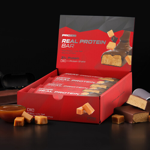 Real Protein Bar - Toffee x 8 - Barritas y Snacks para Llevar | Prozis