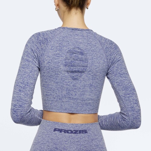 BFF LS Crop Top - Royal Blue Melange - Clothing | Prozis