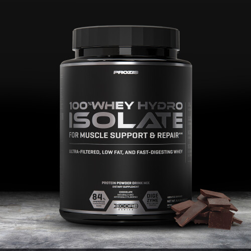 100% Whey Hydro Isolate - 4.4 lb - Build Muscle | Prozis